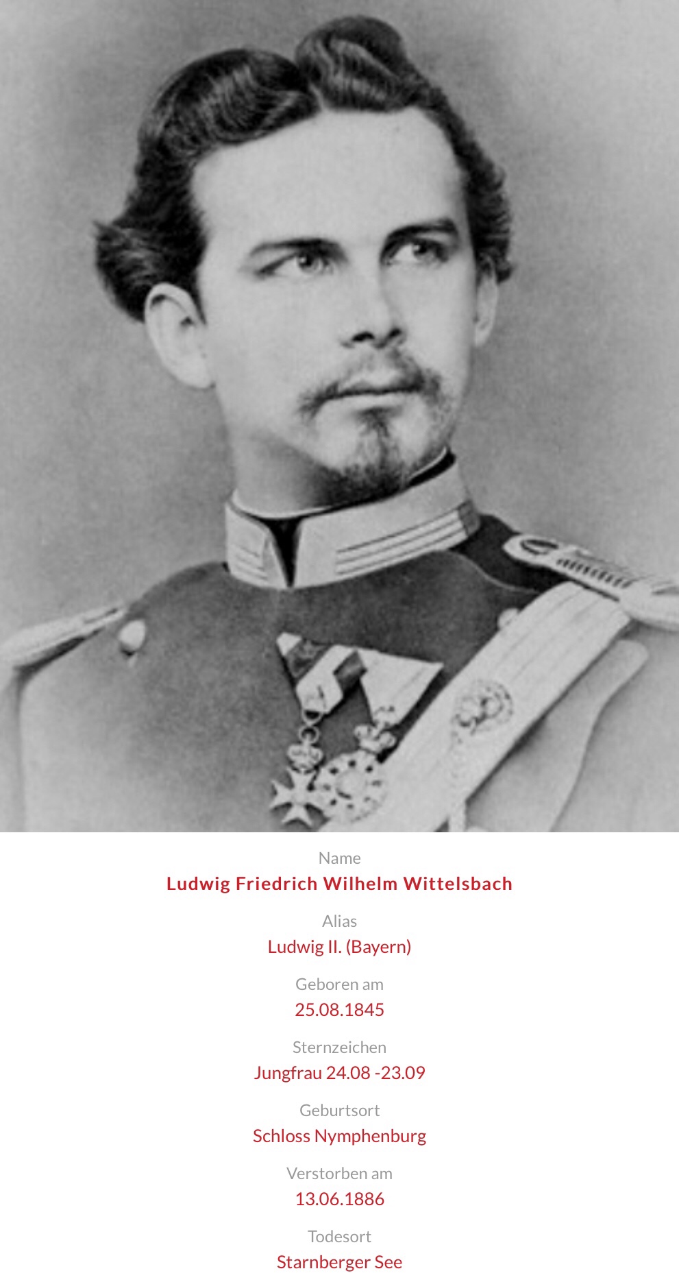 König Ludwig der II – König Ludwig II